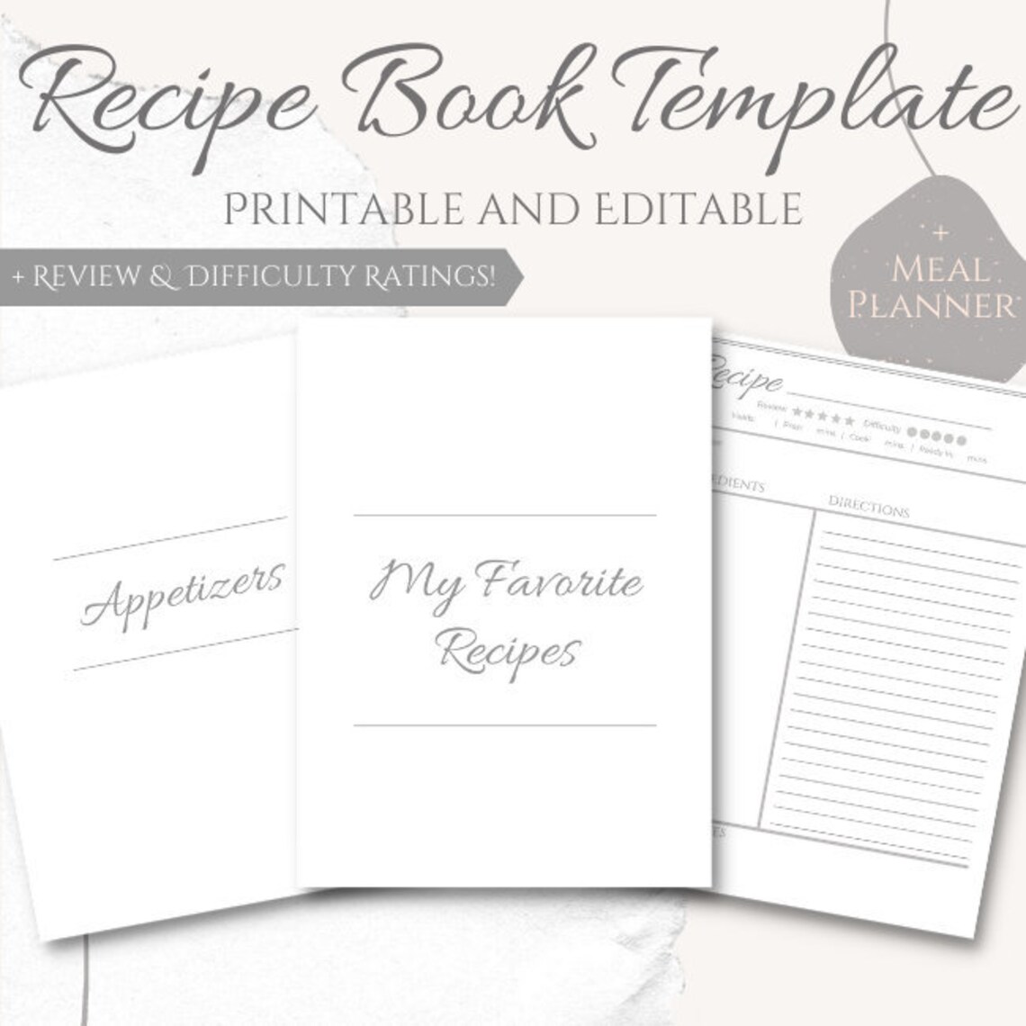 Recipe Book Template Printable And Editable Digital Etsy recipe-book-template-printable-and-editable-digital-etsy