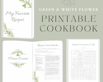 French Version of Printable Cookbook Template | Digital Recipe Book ...