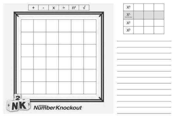 BLANK Laminated N2K Math Board for Classroom Use - Etsy