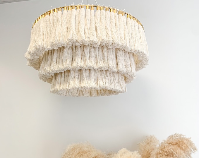 Boho Light Boho Tassels Chandelier Rustic Tassel Light Gold Tassels ...