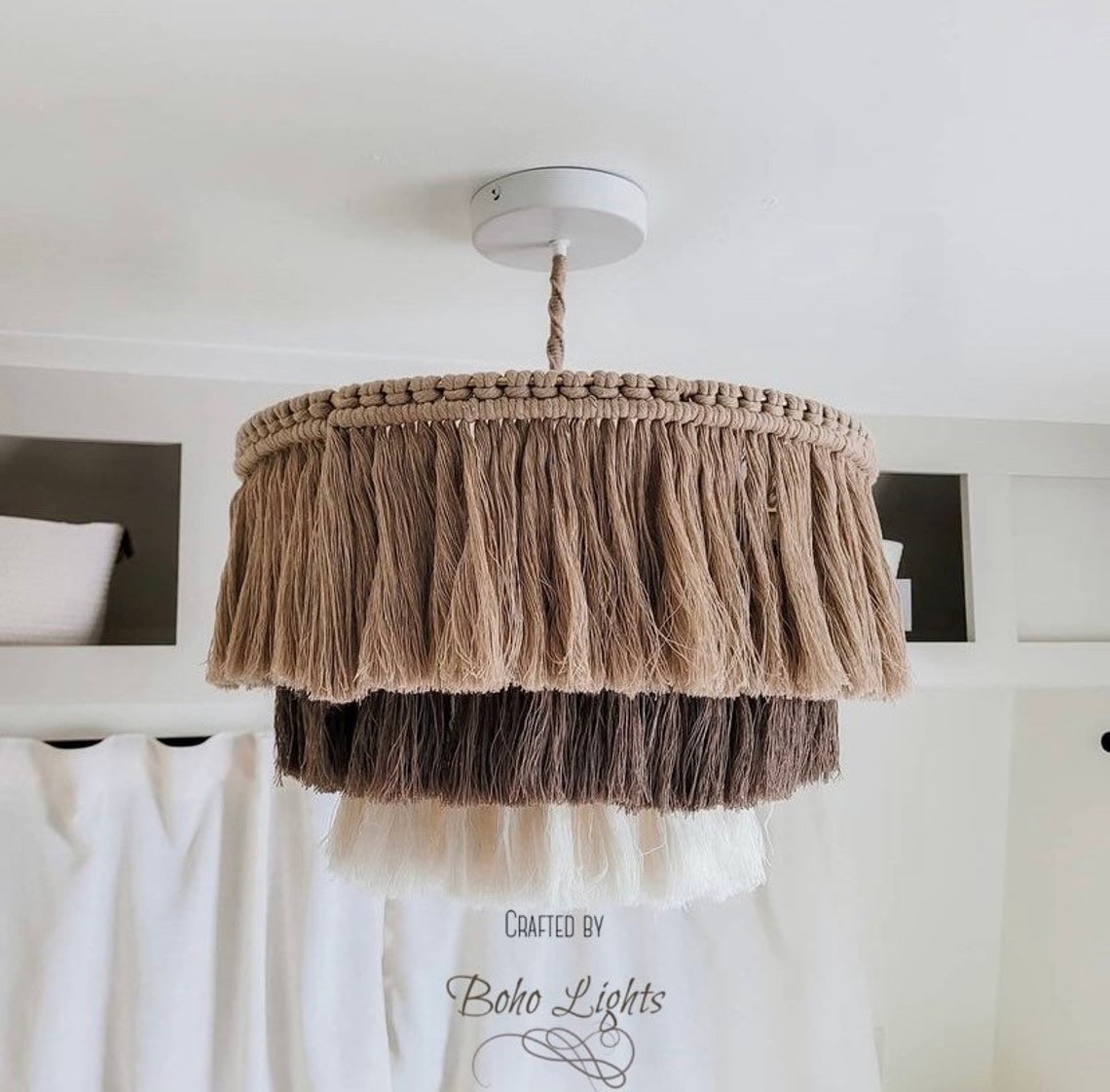 Boho Light. Fringes Chandelier Three Layers Tassel Chandel - Etsy