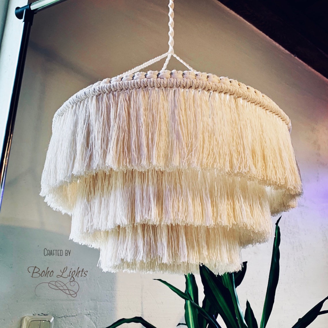 Boho Light Fixture Fringe Chandelier Cotton Fringe Pendant - Etsy