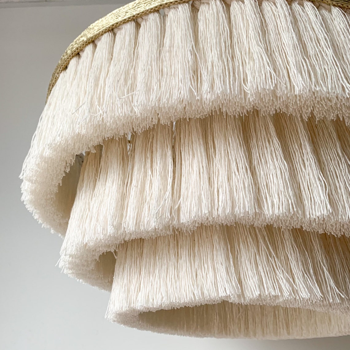 Fringe Pendant Light, Cotton Pendant Light Fixture, Boho Light, Nursery ...