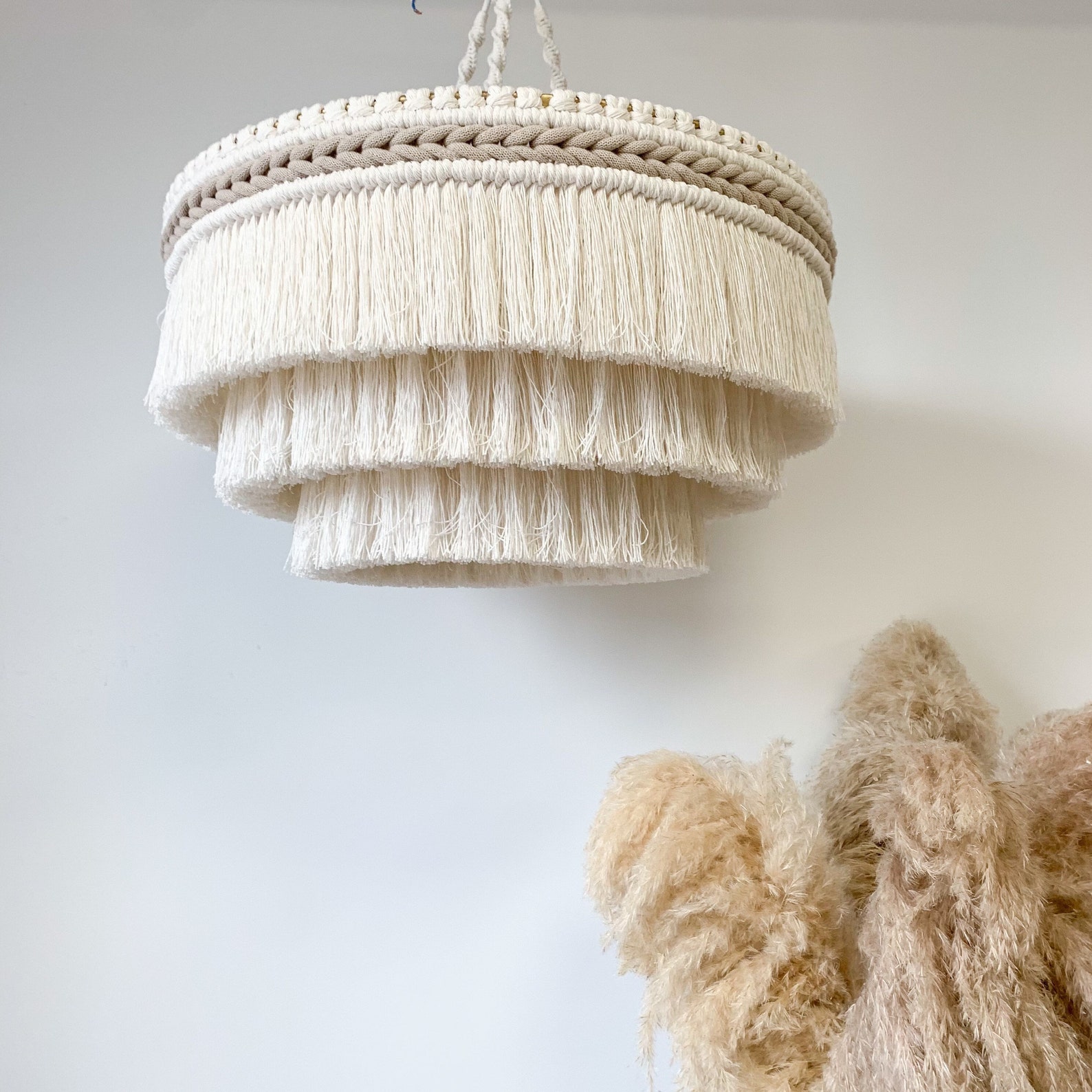 Boho Light Fixture, Fringe Chandelier, Bedroom Pendant Light, Boho ...