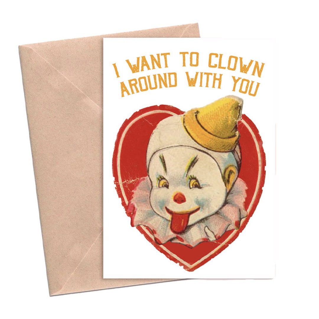 Clowning Around Valentine's Day Card - Etsy