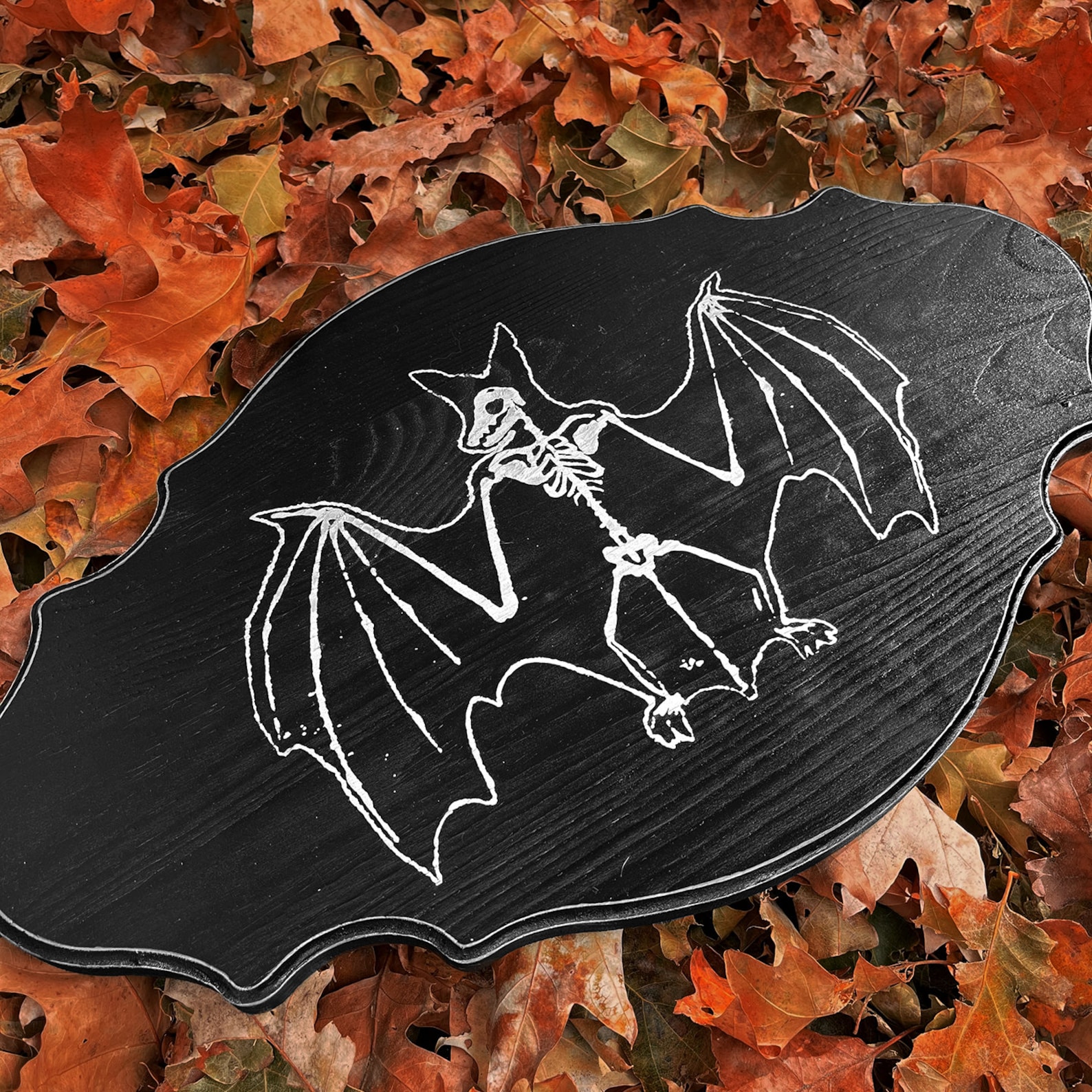 Skeleton Bat Plaque - Etsy