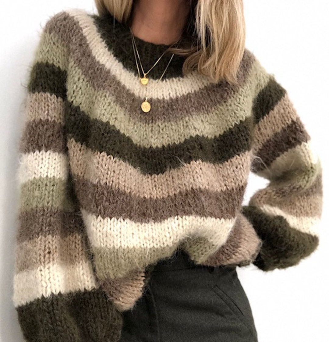 ENGLISH KNITTING PATTERN: Sandra Sweater - Etsy