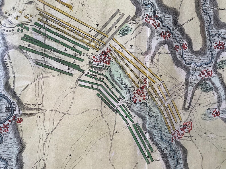 Battle of Ramilles Battle Plan Map Hand Coloured Original - Etsy