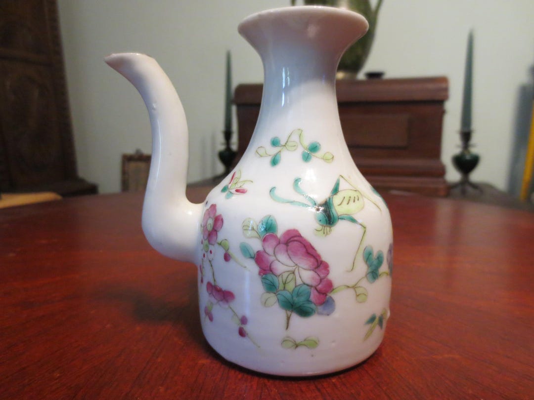 Antique Chinese Small Teapot Decorated With Insects and Flowers ...