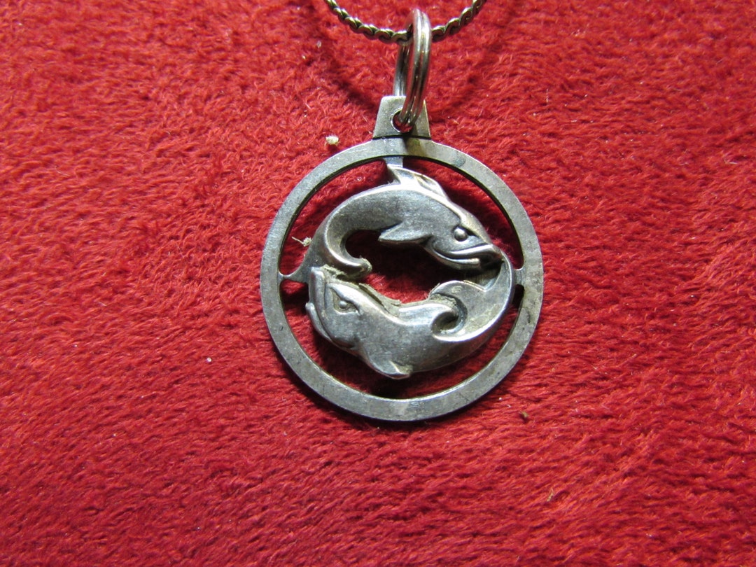 1960's ANSON Sterling Shark Pendant. Tiburon. Fish on 18 Sterling Chain ...