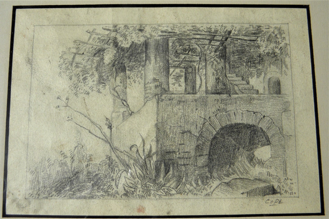 WW2 Graphite Drawing by Soldier in Italysigned: Copegeneral Patton ...