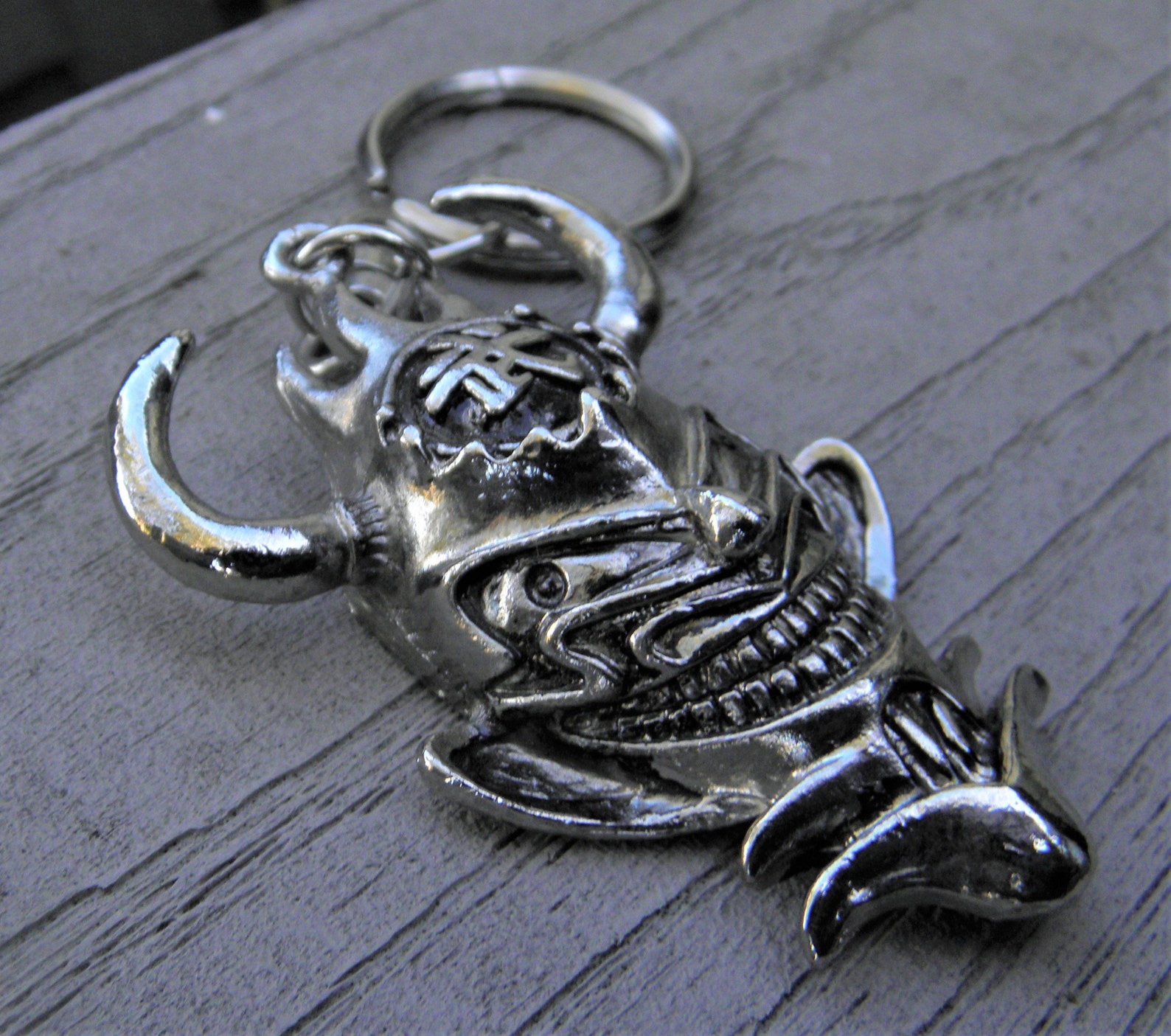 Funky Demon Keychainchinese Grinning Devilchrome - Etsy