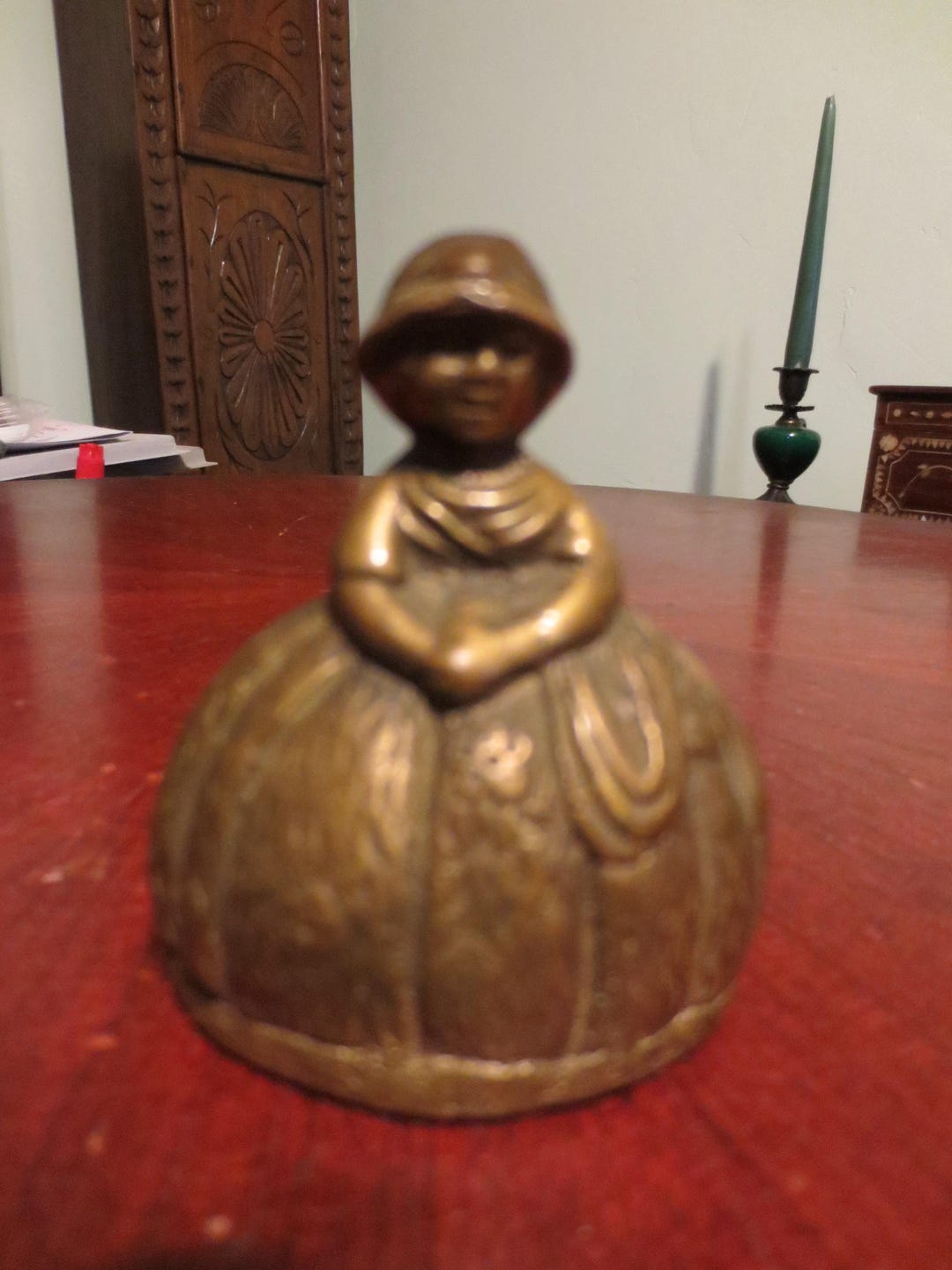 Vintage Brass Bell in the Shape of a Lady in a Hoop Skirt. the Clapper ...