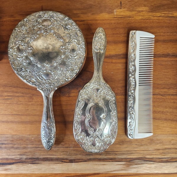 Antique Vanity Hair Brush Set - Etsy
