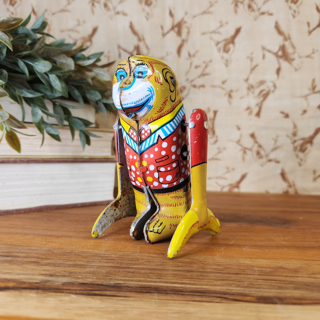 Vintage Wind-up Tin Acrobatic Jumping Monkey Toy - Etsy