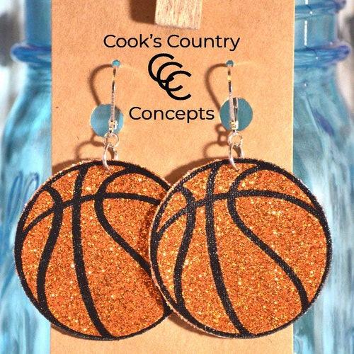 Sparkly Bling Basketball Earrings - Etsy
