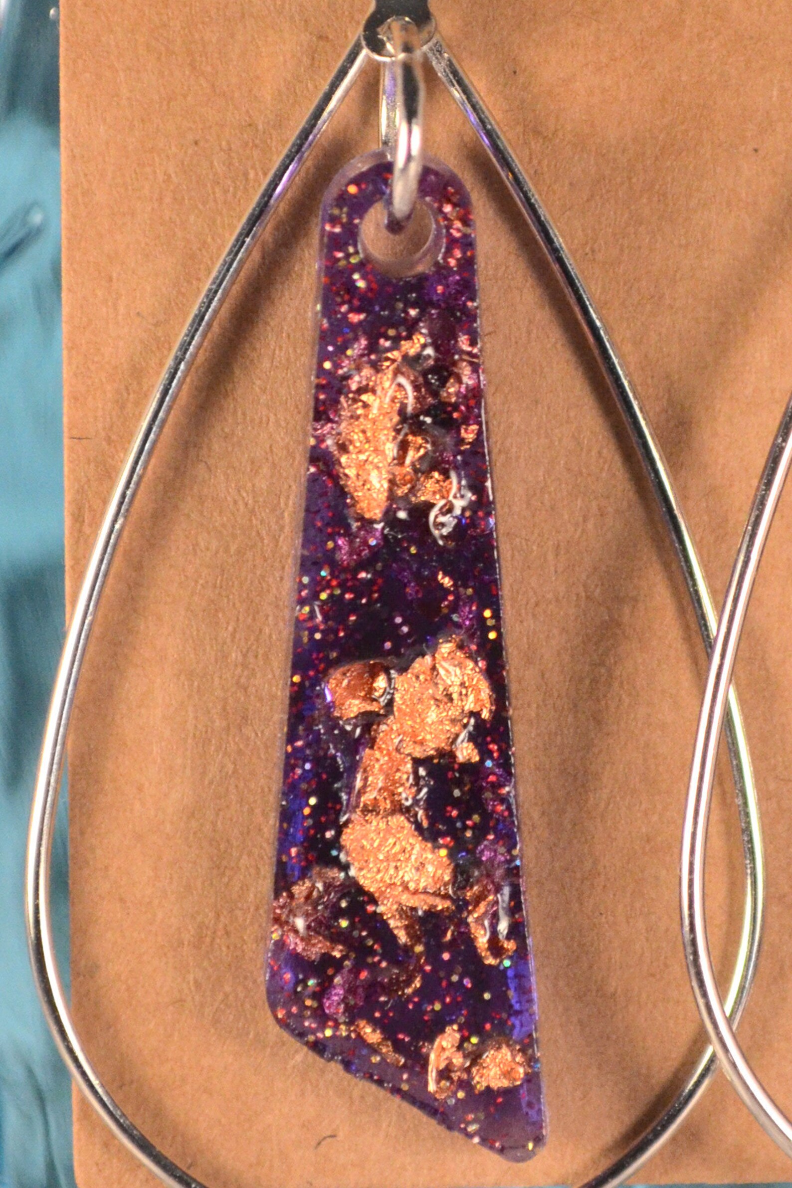 Silver Colored Metal Teardrop With Rose Gold and Lavender Cast - Etsy