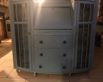 SOLD Secretary Desk louis in Navy Blue and Copper - Etsy