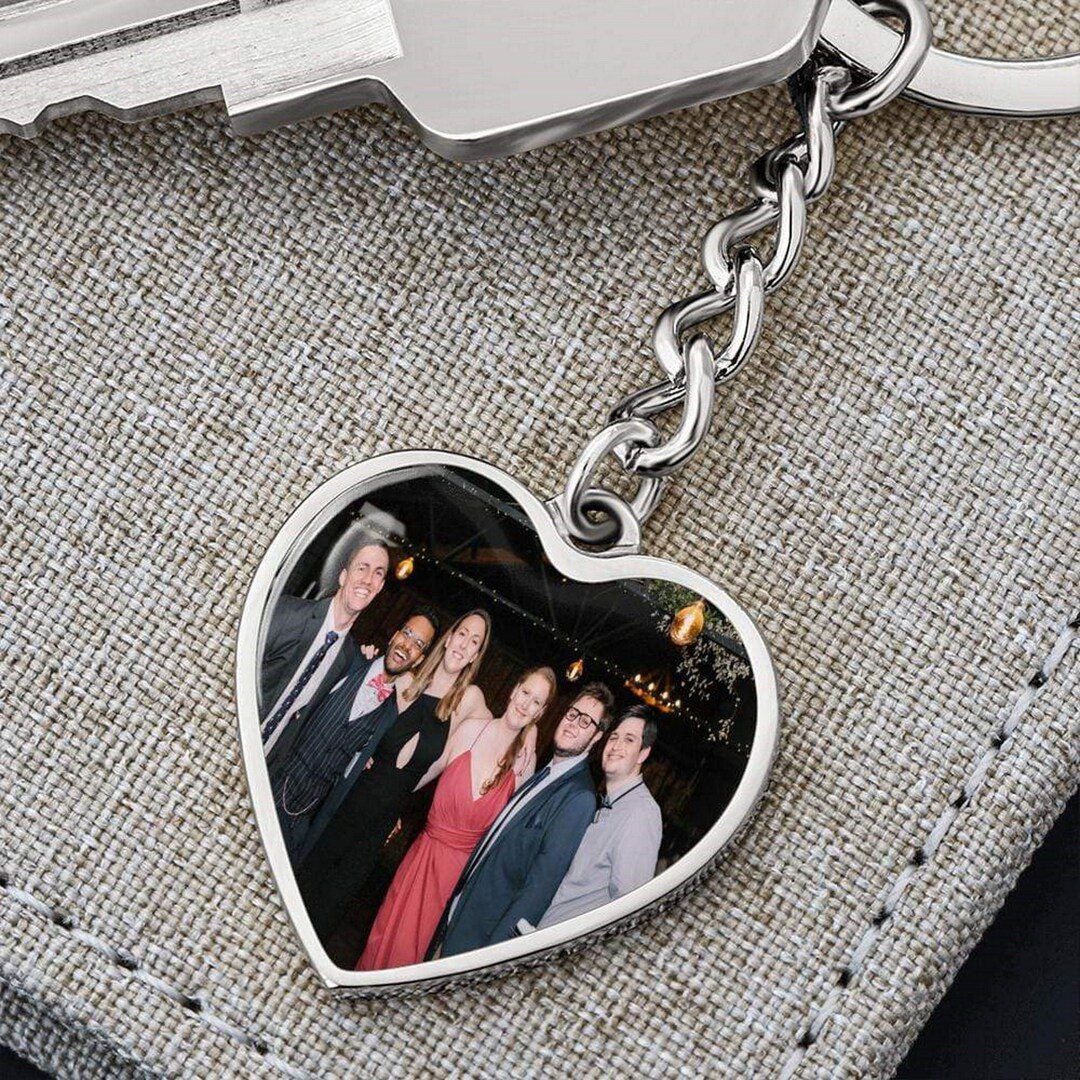 Custom Photo Heart Keychain, Birthdays, Personalized Photo Keychain for ...