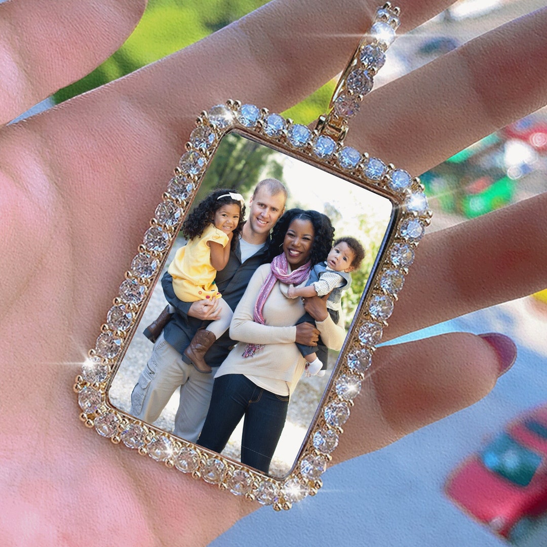 Custom Made Photo Rectangle Necklace & Pendant With Choice of Chains ...