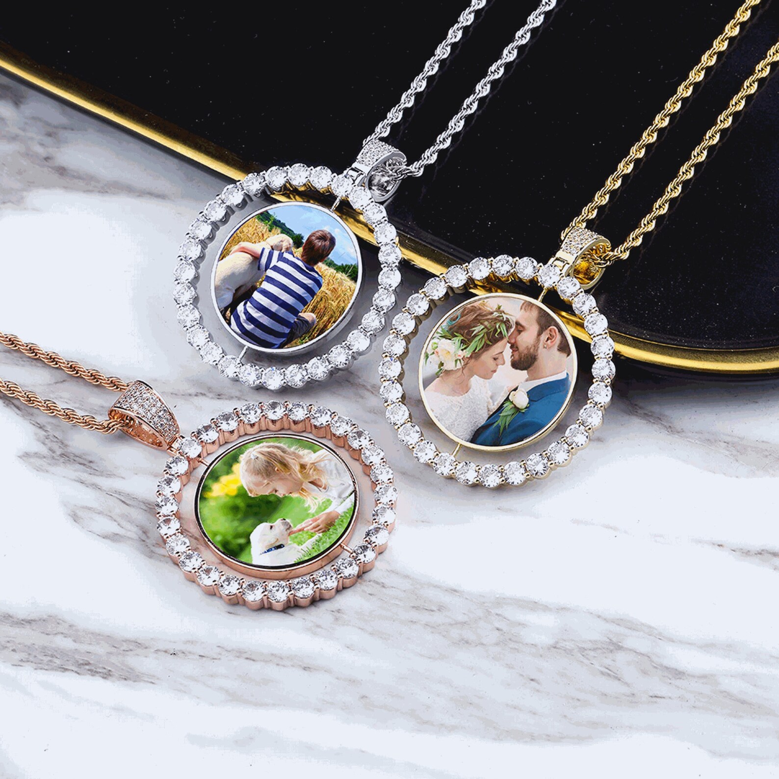 Custom Made Double Sided Round Photo Rotating Double-sided - Etsy