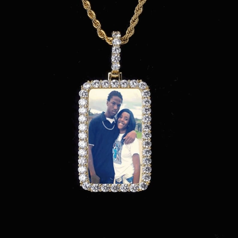 Custom Made Photo Rectangle Necklace & Pendant With Choice of - Etsy