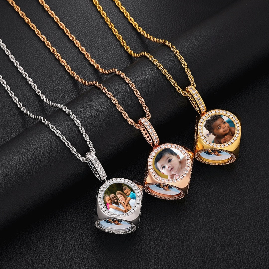 Custom Made Cube Photo Memory Pendant Necklace Hip Hop Jewelry ...
