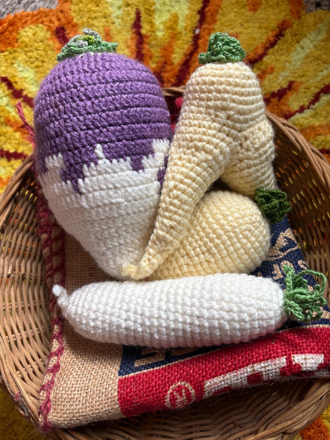 Set of Four Crochet Root Vegetables - Etsy