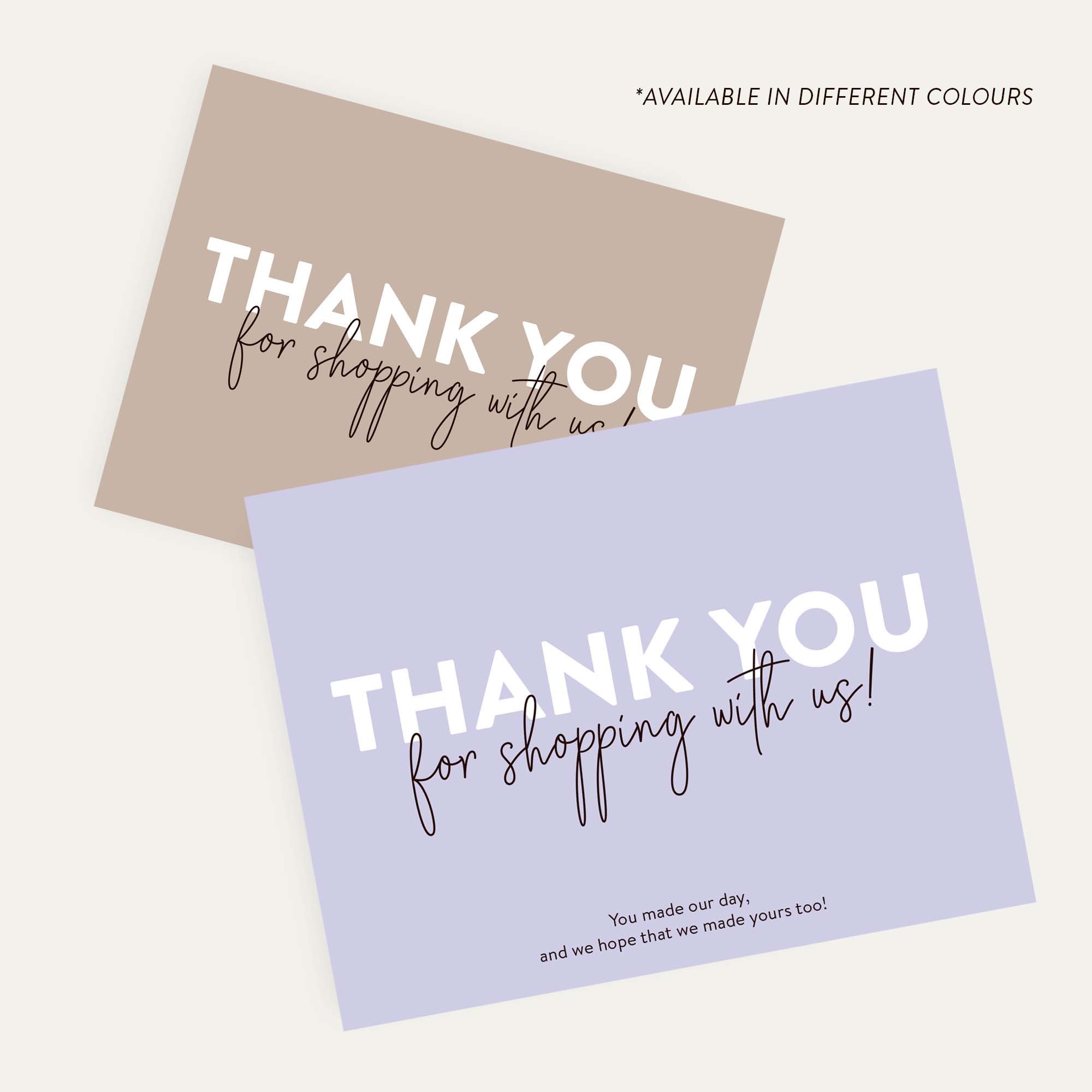 Printable Thank You Card, Pastel Brown, Small Business, Digital Inserts ...