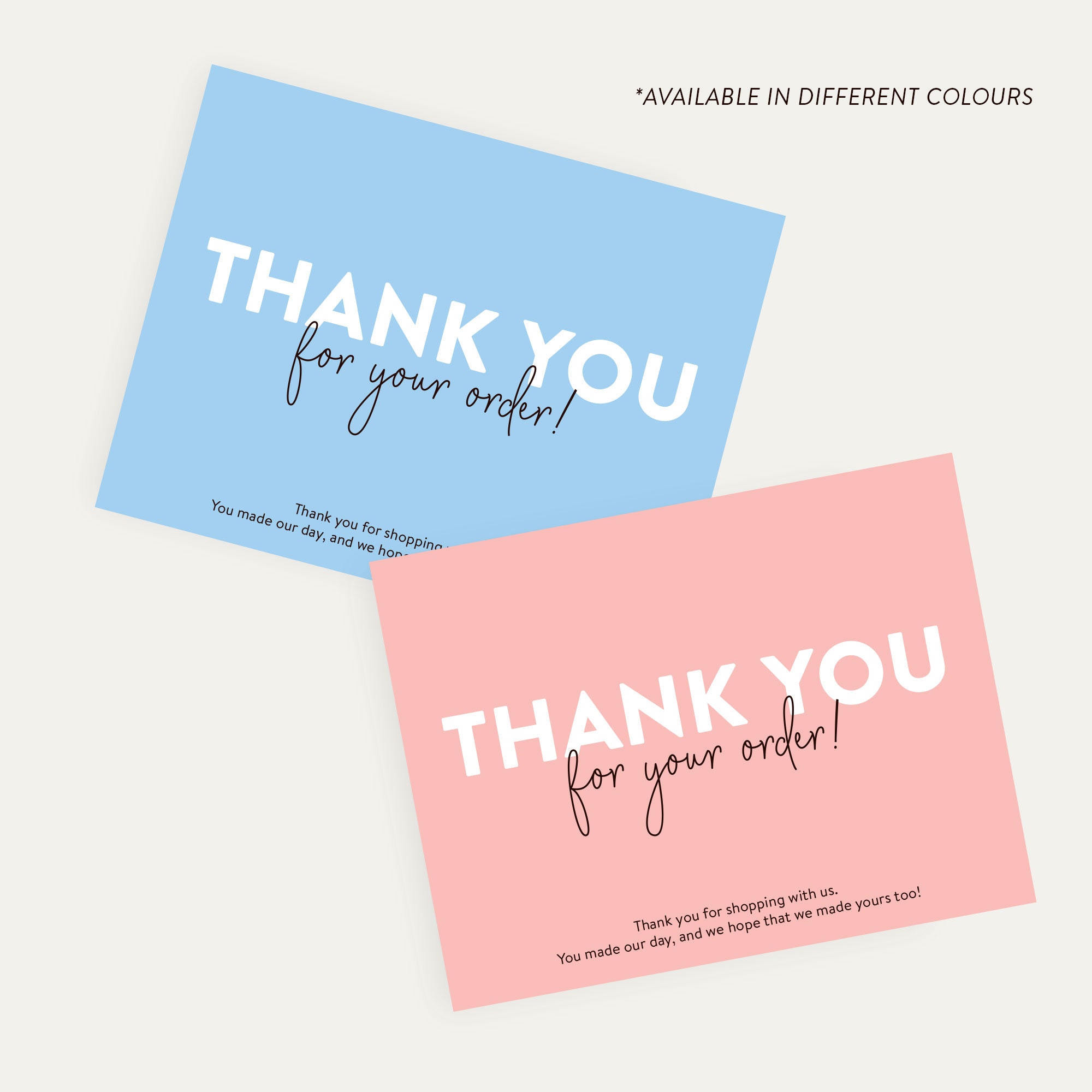 Printable Thank You Card, Pastel Brown, Small Business, Digital Inserts ...