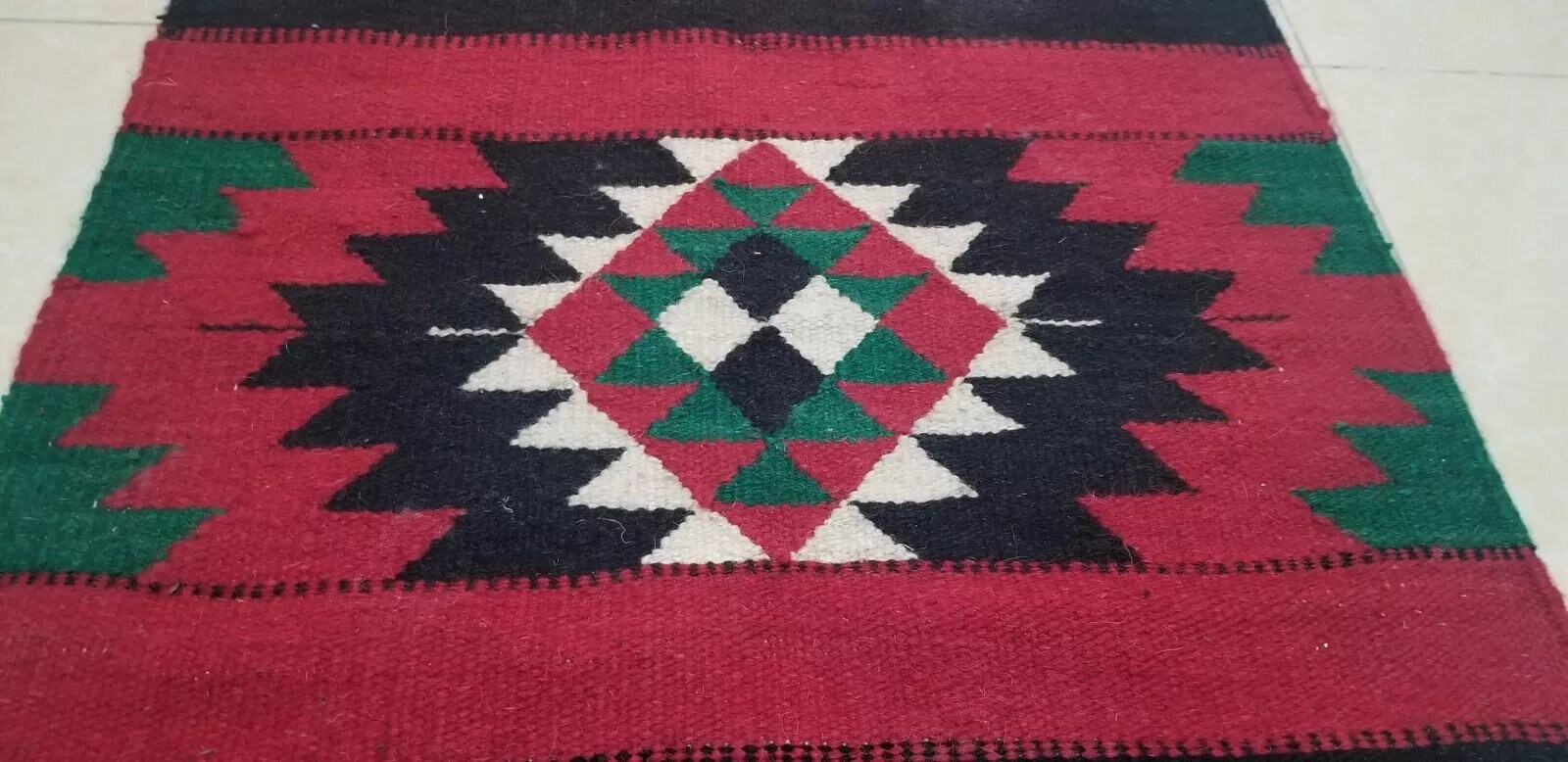 Vintage Wool Bedouin Weaving Colored Carpet Rug Traditional Jordanian ...