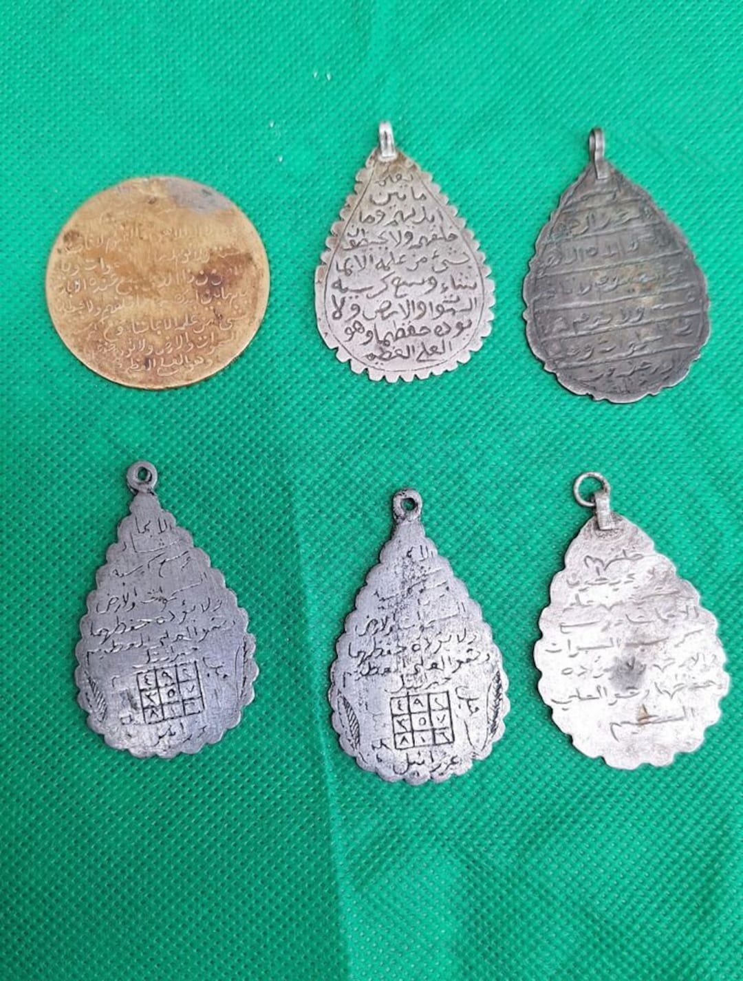 Antique Rare Arabic Silver Pendant Talisman With Islamic Writings ...