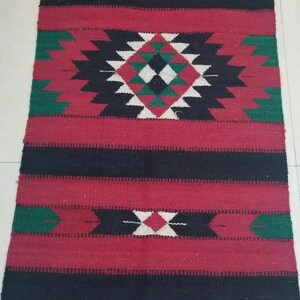 Vintage Wool Bedouin Weaving Colored Carpet Rug Traditional Jordanian ...