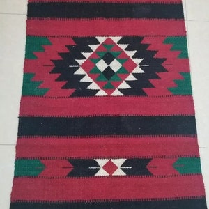 Vintage Wool Bedouin Weaving Colored Carpet Rug Traditional Jordanian ...