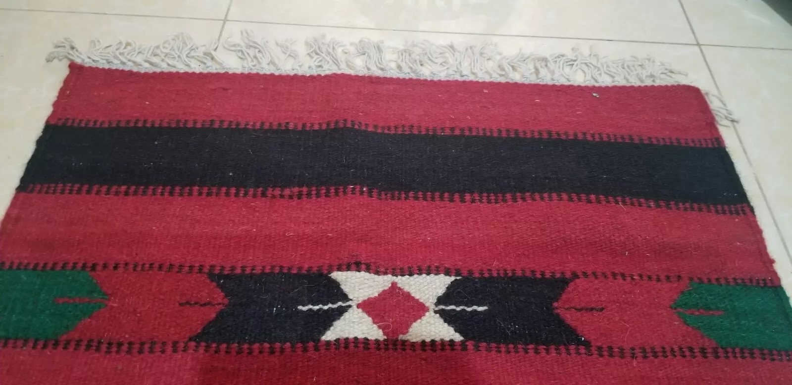 Vintage Wool Bedouin Weaving Colored Carpet Rug Traditional Jordanian ...