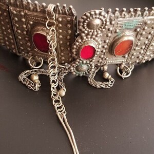 Antique Silver Yemeni Jewish Large Belt Handmade With Agate Stones 900 ...