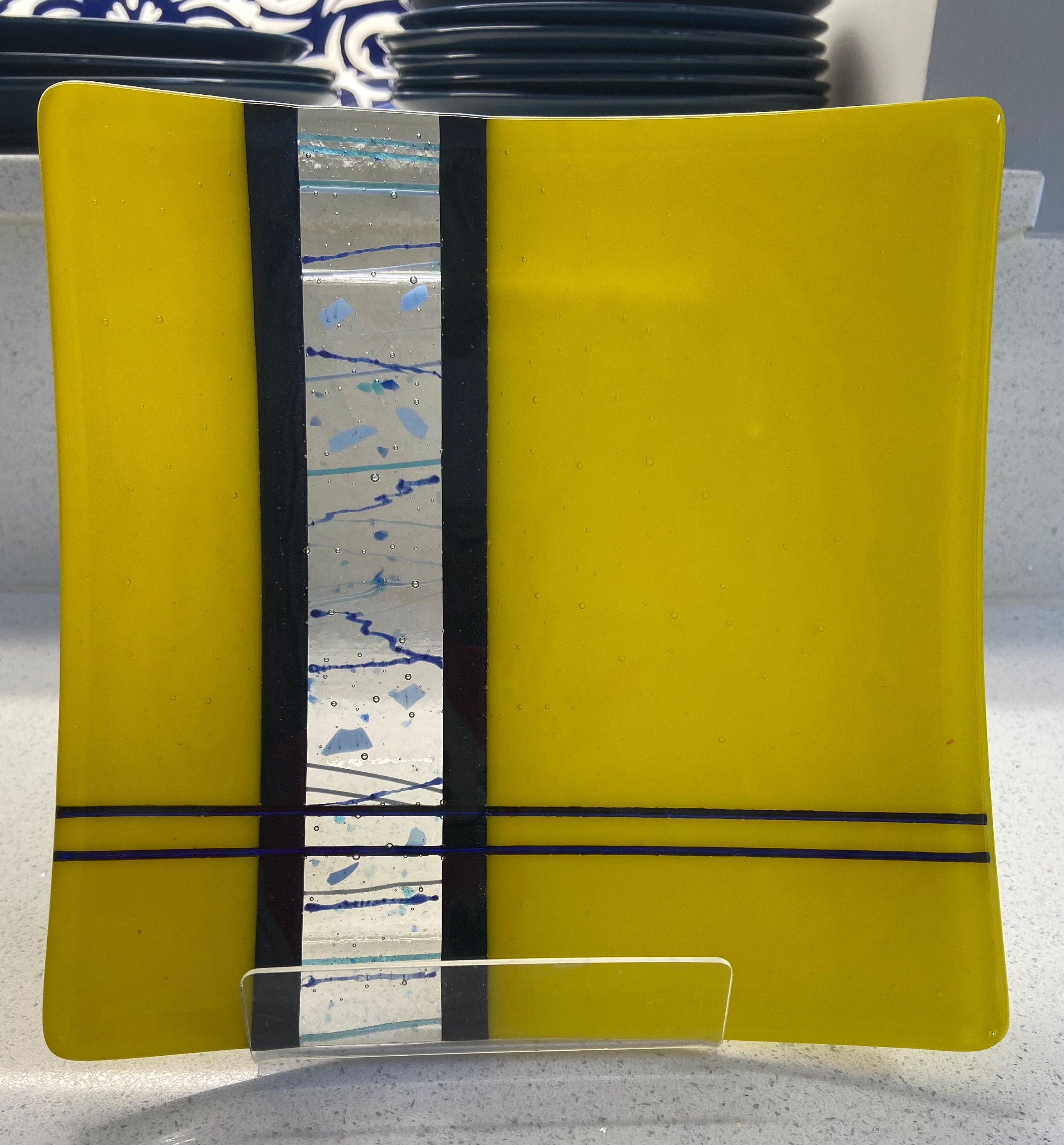 Fused Glass Plate Unique Art Dish Decorative Plate Food - Etsy