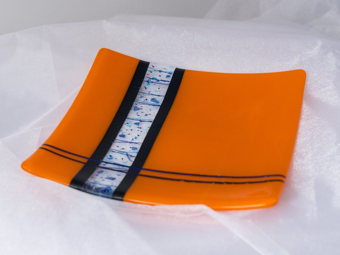 Fused Glass Plate Unique Art Dish Decorative Plate Food - Etsy