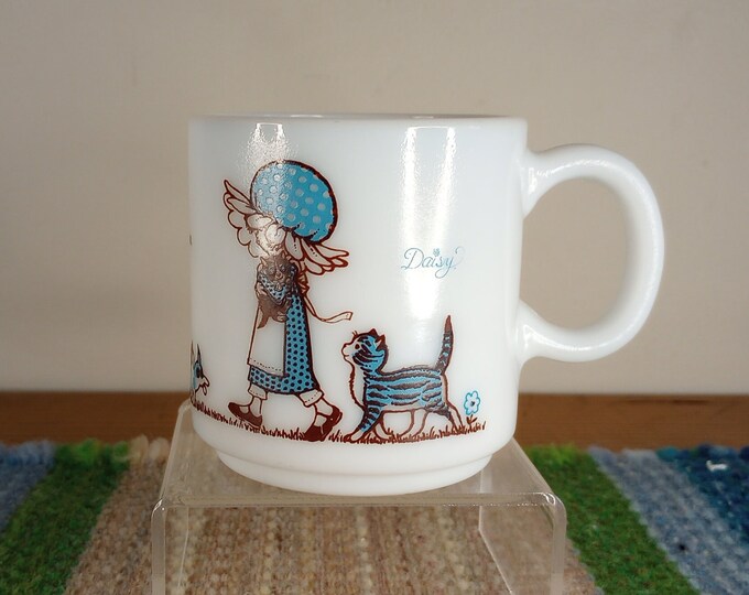Holly Hobbie Milk Glass Mug Etsy