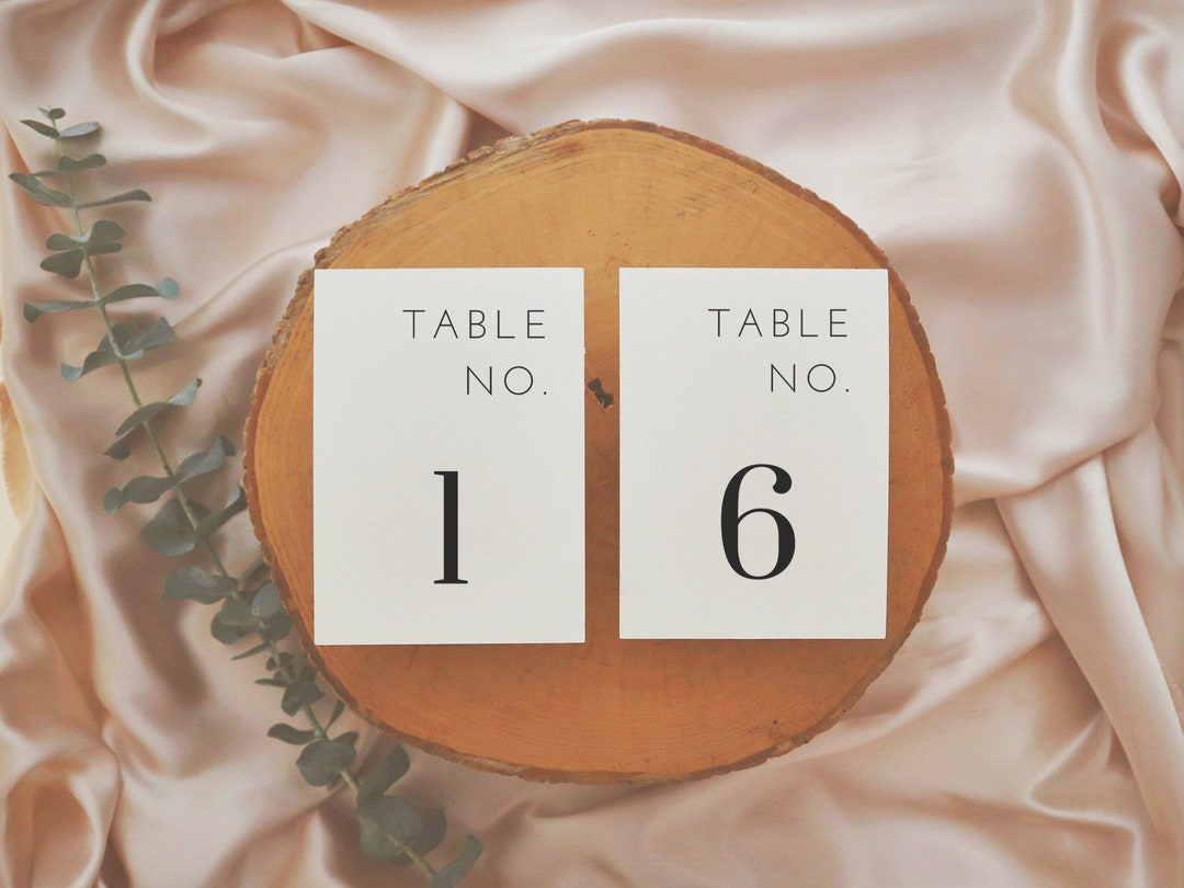 Modern Wedding Table Numbers Template for Digital Download Editable ...