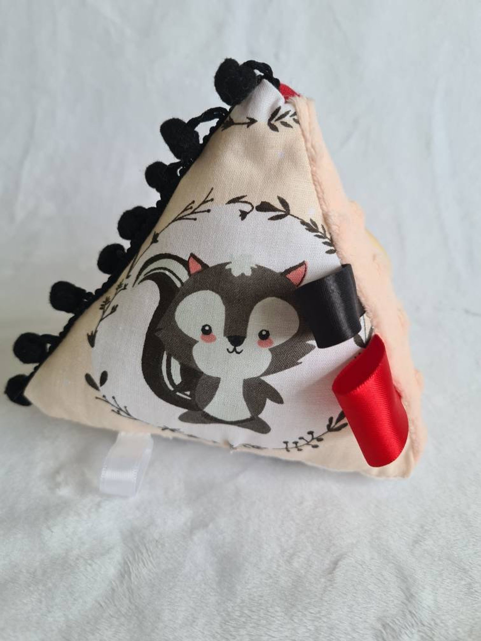 Sensory toy Sensory baby activity toy triangle with pom | Etsy