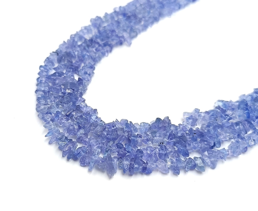 34" Tanzanite Uncut Chip Beads, Blue Crystal Gemstone Nuggets - Etsy