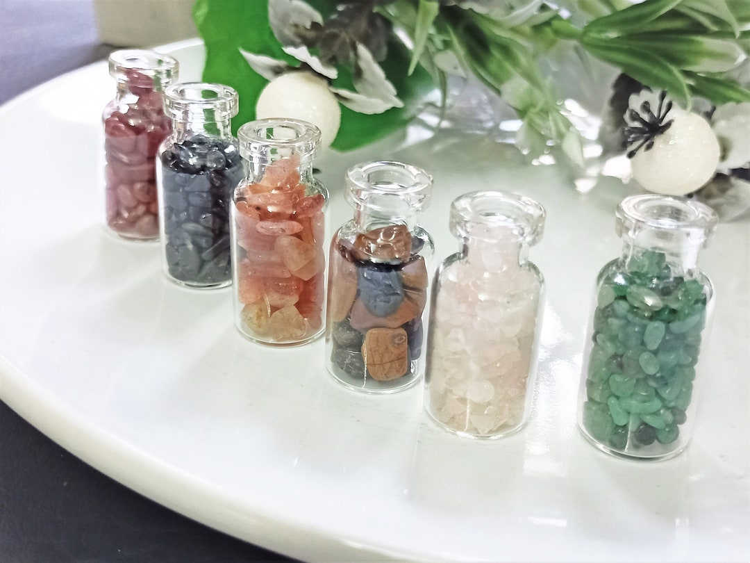 Multi Gemstone Crystal Bottle, Little Jar of Chips, Semi Tumbled Chips ...