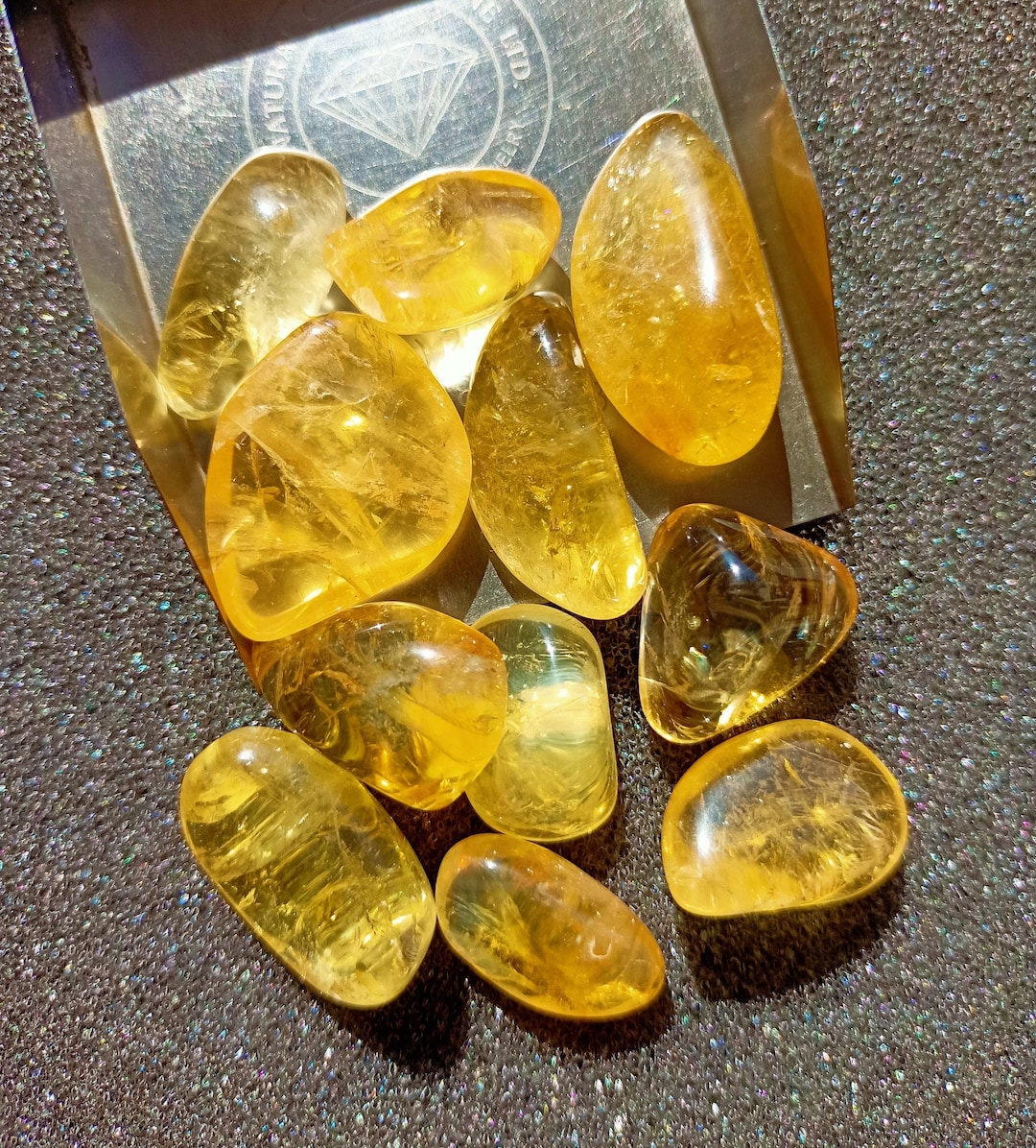 Natural Citrine Tumble Stone, Plain Chakra Tumble, Pocket Crystal ...