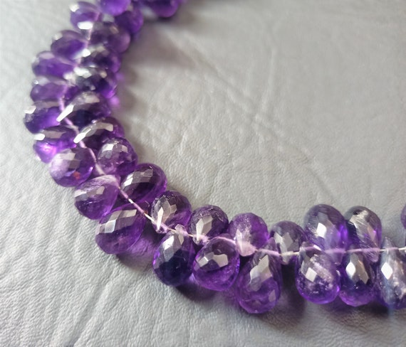 Amethyst Faceted Tear Drop Shape Crystal Loose Natural - Etsy