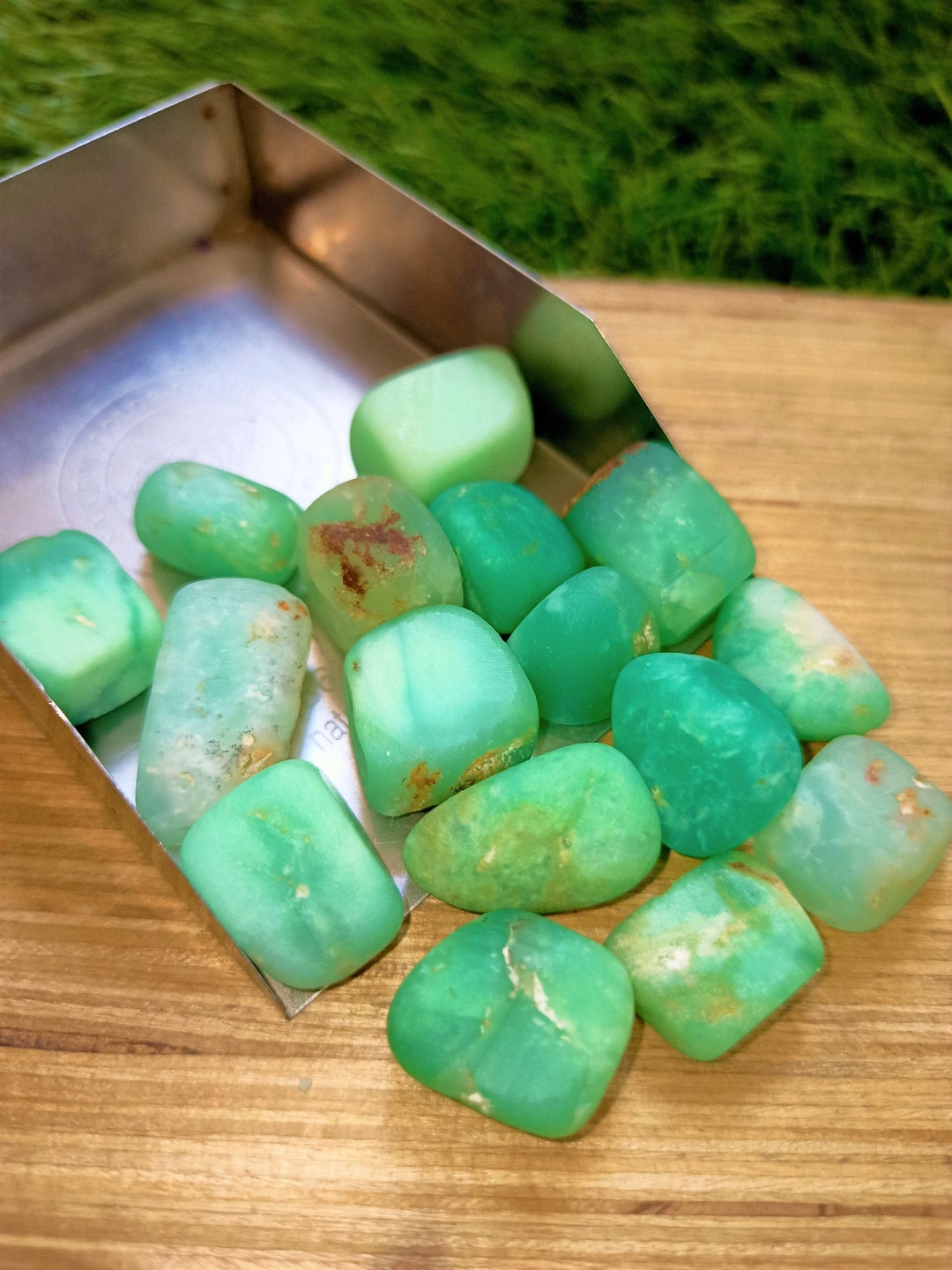 5 Piece Raw Chrysoprase Crystal, Rough Gemstone Nuggets (8-12 MM) - Etsy