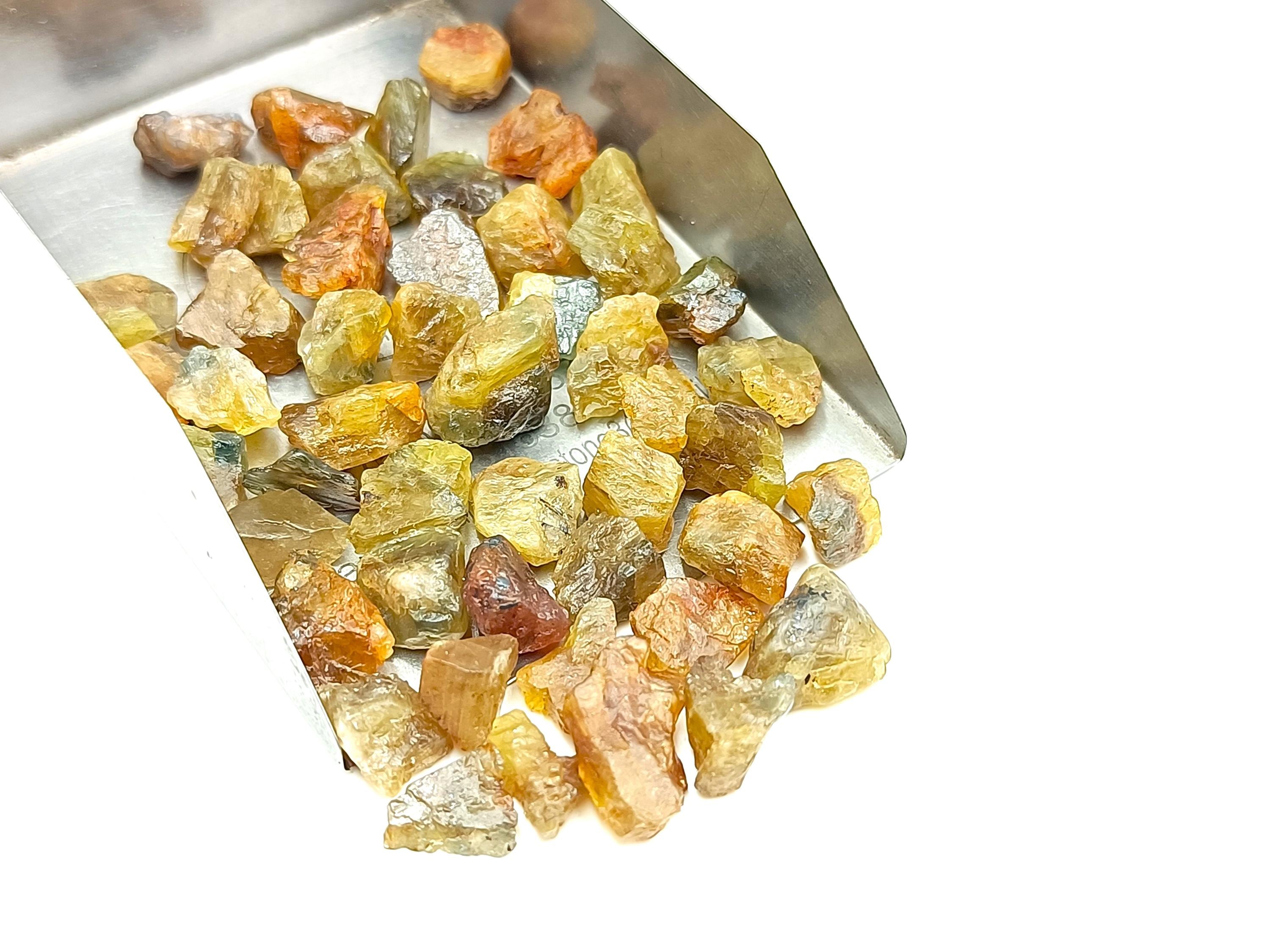Raw Yellow Sapphire Rough Stone, Natural Mini Sapphire, 15 Pcs Loose ...