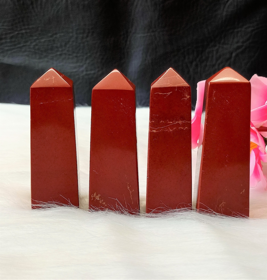 Red Jasper Crystal Tower 3 Point Crystal Generator Spiritual Meditation ...