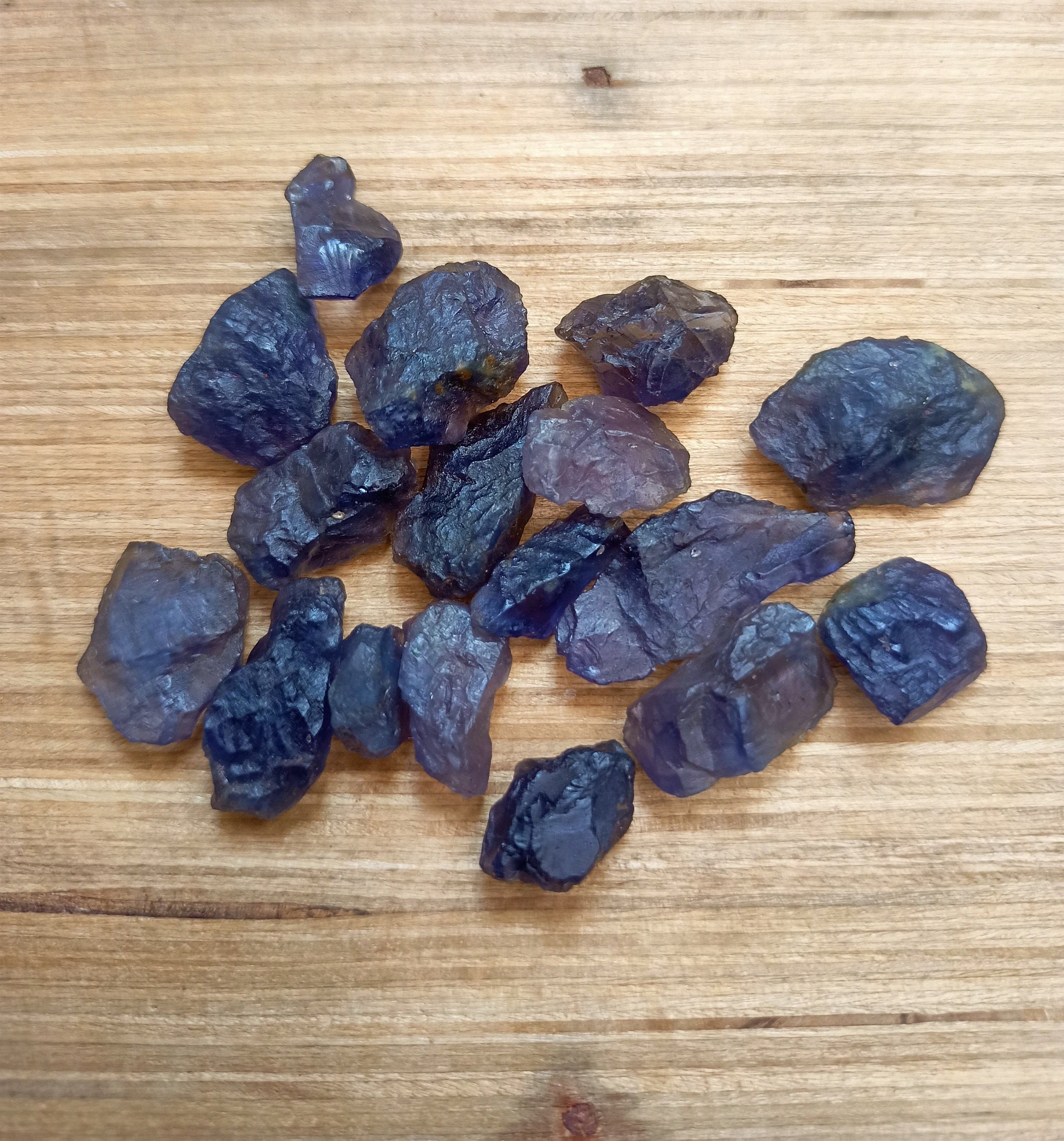 5 Pcs Natural Raw Iolite Stone, Rough Gemstone, Genuine Iolite, Healing ...