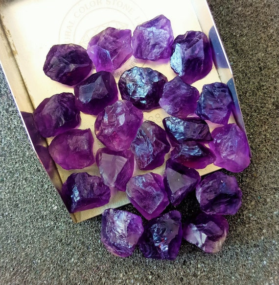10 Pieces Raw Amethyst Crystal Raw Amethyst Stone Healing - Etsy
